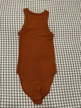 a new day | Tops | A New Day Rust Brown Ribbed Tank Bodysuit | Poshmark